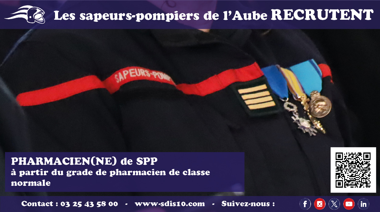 Offre d’emploi : pharmacien(ne) de SPP – SDIS 10